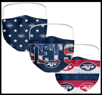 New York Jets Patriotic 3-Pack Fanatics Face Masks NFL 100% Polyester ...