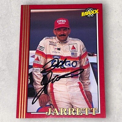 Dale Jarrett CITGO WOOD BROS RACING VINTAGE 1992 MAXX autographed NASCAR card | eBay