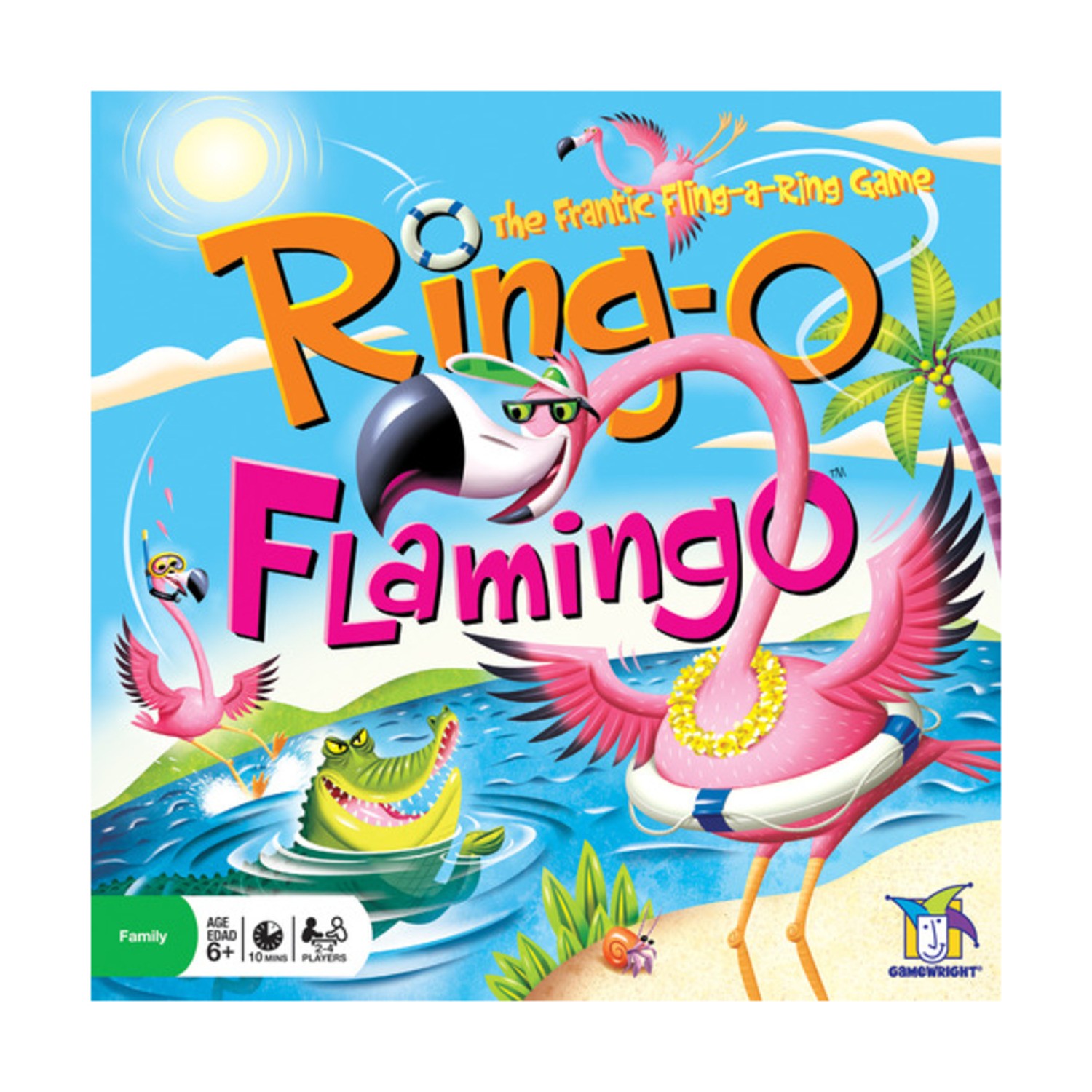 Gamewright Boardgame Ring-O Flamingo - The Frantic Fling-a-Ring Game ...