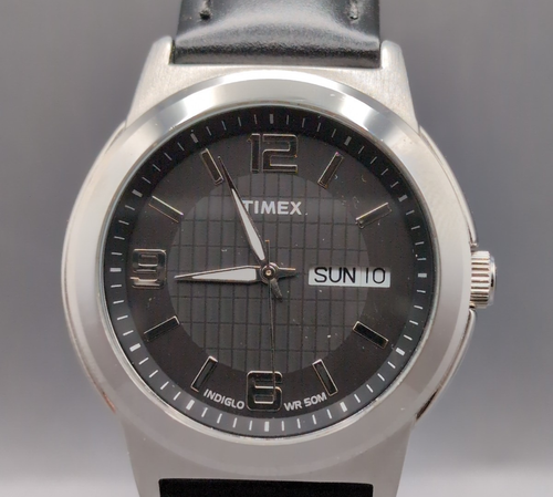 Timex Elevated Classic T2E561 Analog Day/Date Black Leather Men's Watch ...