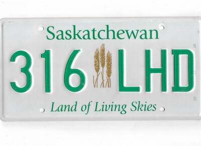 SASKATCHEWAN passenger license plate "316 LHD" | eBay