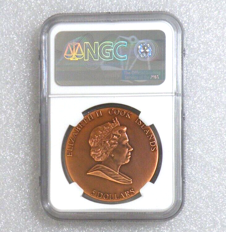 2009 Cook Islands $5- MARS METEORITE, NGC PF69 RD MATTE Silver Coin ...