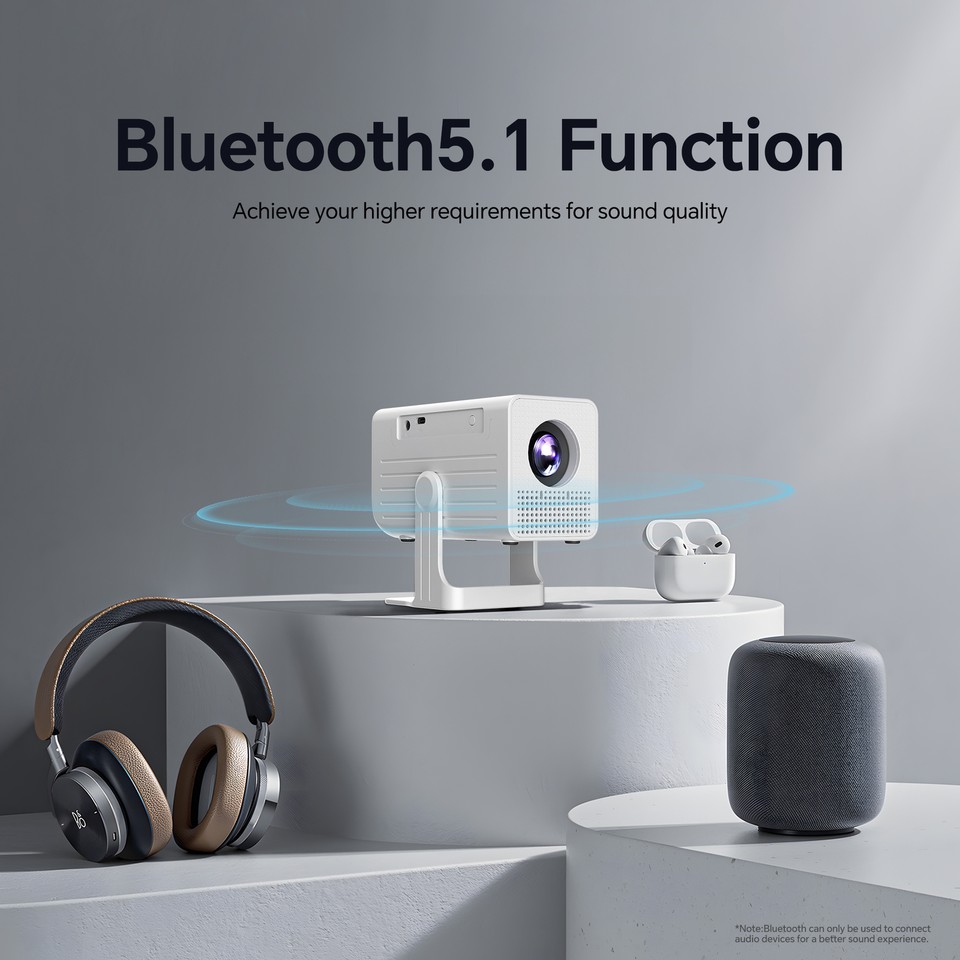 4K Mini Projector 10000LMS Power Bank Powered Bluetooth Portable Home ...