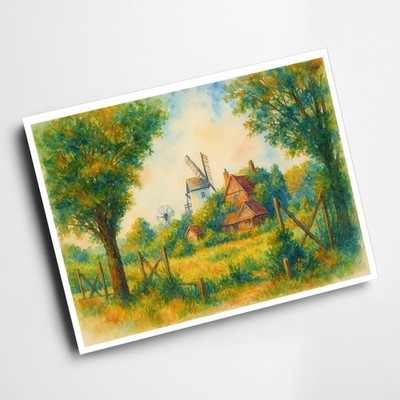 A6 PRINT - Old Mill, Thorpeness - Vintage Art Style | eBay UK