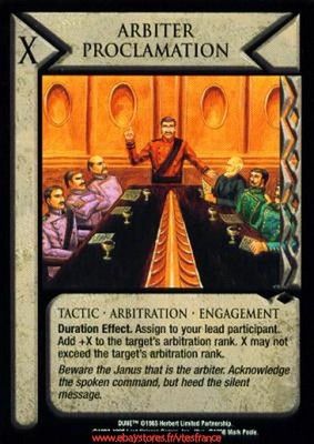 Arbiter Proclamation - Dune CCG / Judge of the Change | eBay