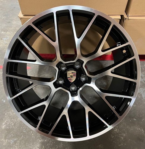 20" STAGGERED Black Machined Rims Wheels Fits Porsche Macan GTS TURBO S ...