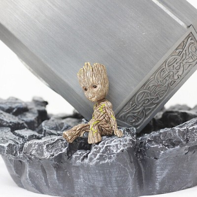 6CM Baby Groot Figure Sitting Model Guardians of The Galaxy Pen Pot Toy ...