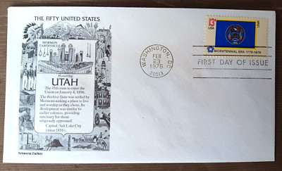 UTAH STATE FLAG WDC CANCEL 1976 ARISTOCRAT CACHET FDC UNADDR | eBay