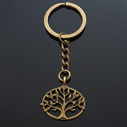 Tree of Life Keyring Hollow Leafs Bronze Charm Pendant Keychain Key ...