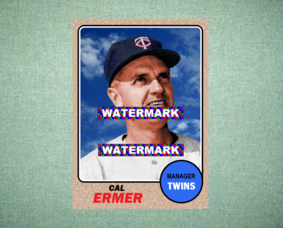 Cal Ermer Minnesota Twins 1968 Style Custom Baseball Art Card | eBay