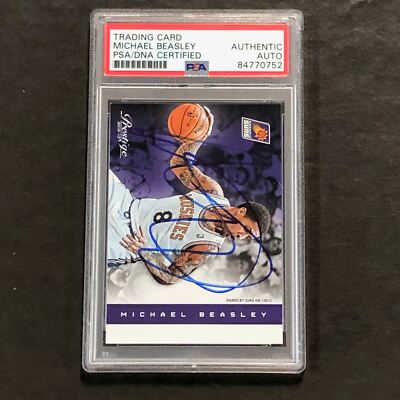 2012-13 Panini Prestige #12 Michael Beasley Signed Card AUTO PSA ...