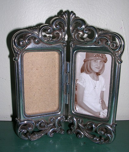 Vintage Brighton Picture Frame Bi-fold Silvertone for 2 photos 3" H | eBay