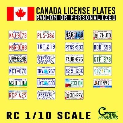 RC 1/10 CANADA License Plates Sticker Scale Canadian Number Plate ...