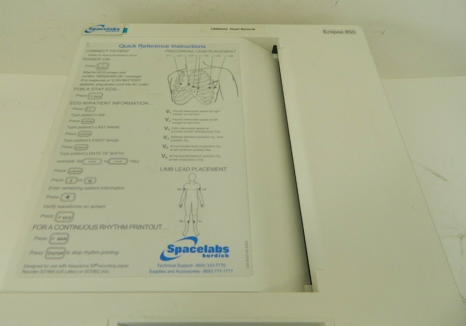 Spacelabs Burdick Eclipse 850 ECG Electrocardiograph Machine | eBay