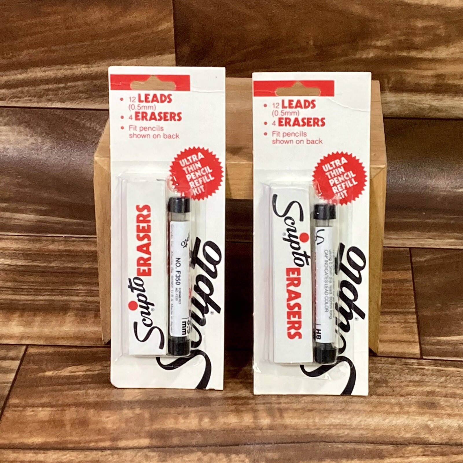 Scripto Ultra Thin Pencil Refill Kit 12 Leads & 4 Erasers No J250 (2 ...