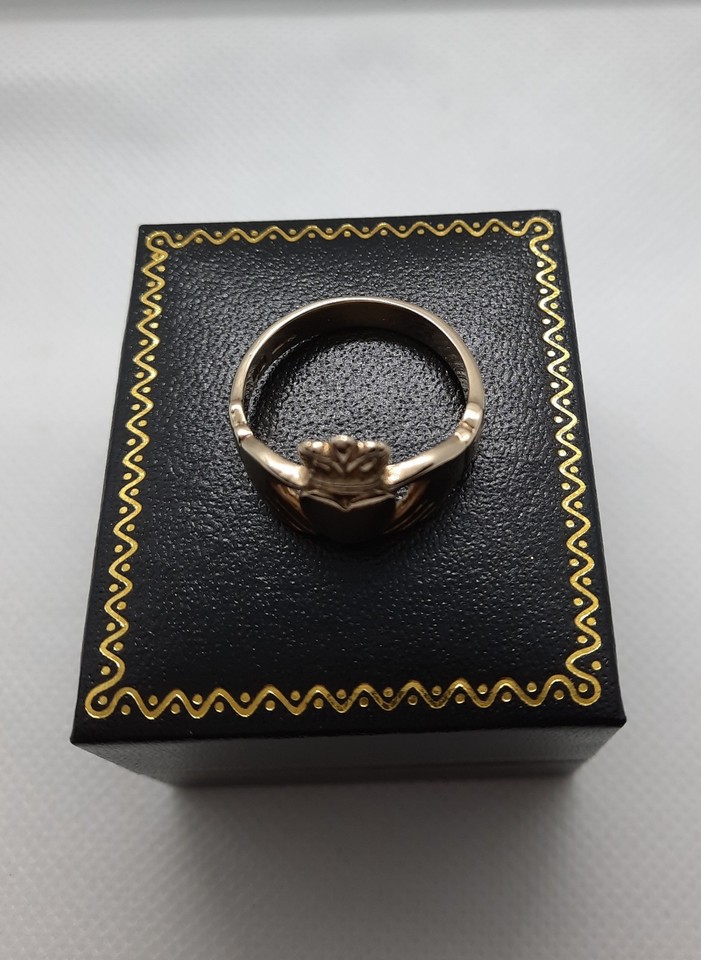 9CT GOLD CLADDAGH RING - 6.1G - SIZE U.1/2 | eBay UK