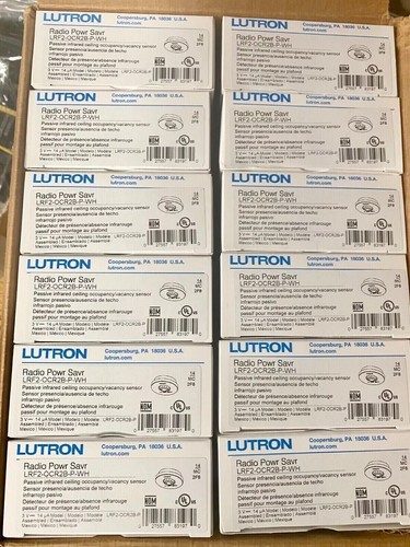 12 Units Lutron LRF2-OCR2B-P-WH Ceiling Occ Sensor Radio Powr Savr SHIP ...