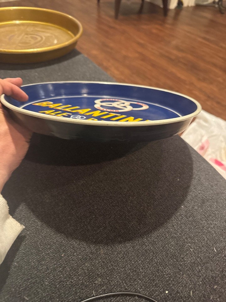 Vintage Ballantine Ale Beer 12" Low Metal Serving Tray Bar Collectibles ...