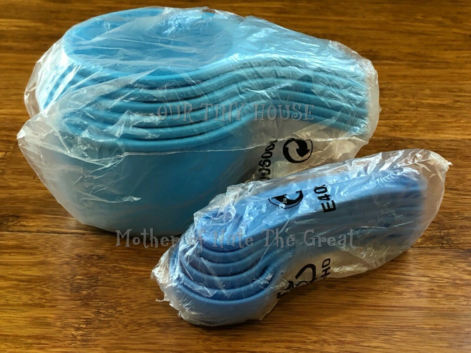 Tupperware Measuring Cups & Spoons Set Nesting Scoops BLUE Baking ...