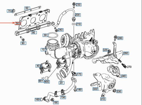 New MERCEDES-BENZ E W212 Turbocharger Gasket Seal A2761420380 | eBay UK