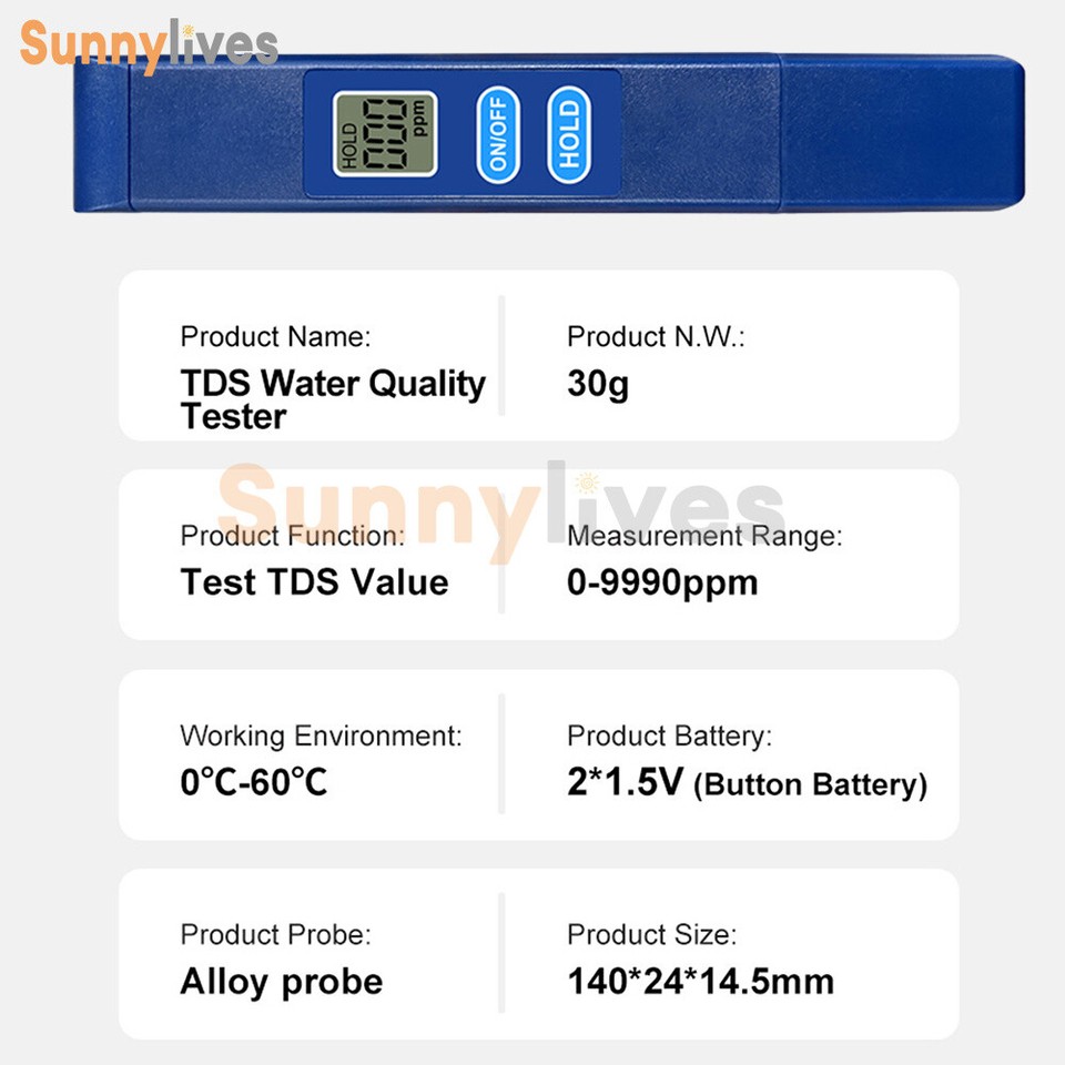 Portable TDS Meter Test Water Quality Test Pen LCD Display TDS Tester 0 ...