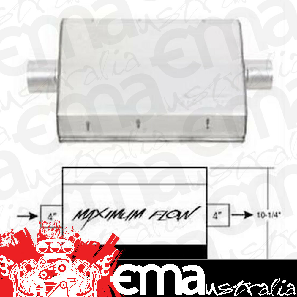 Hooker HK21609 Maximum Flow Muffler 4" Center In & Out Aluminized Steel ...