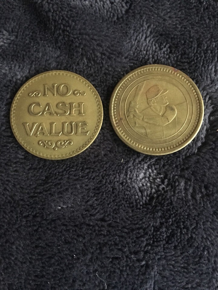 2 Vintage Gold Colored Baseball Batting Cage Tokens ~ No Cash Value | eBay