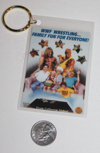 VTG 1991 WWF Coliseum Video Promo Keychain Ultimate Warrior Hulk Hogan ...