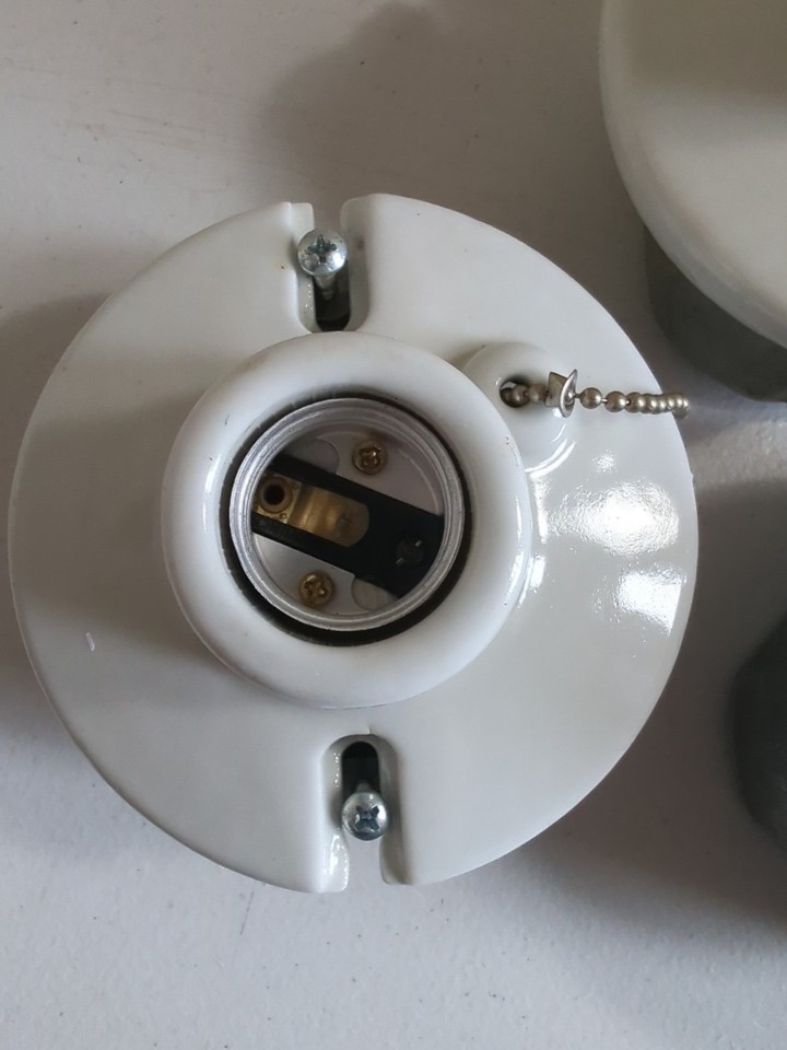 3 Porcelain Pull Chain Ceiling Light Fixtures | eBay