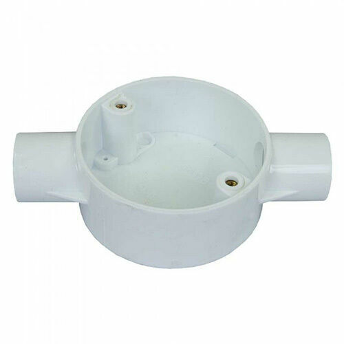 CHOICE OF WHITE PLASTIC CONDUIT BOXES 1 WAY - 4 WAY 20MM OR 25MM ...
