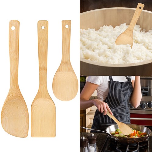 Wooden Non Stick Rice Spoon Rice Paddle Rice Spatula Rice Scooper Sushi ...
