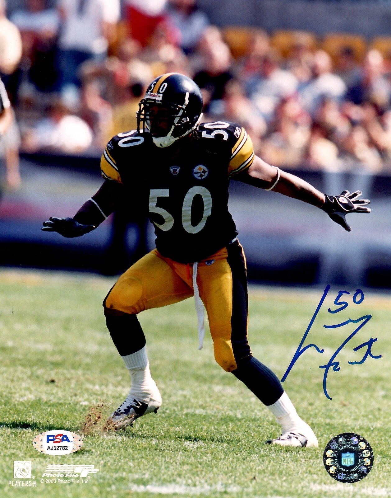 Larry Foote autographed signed 8x10 photo Pittsburgh Steelers PSA COA ...
