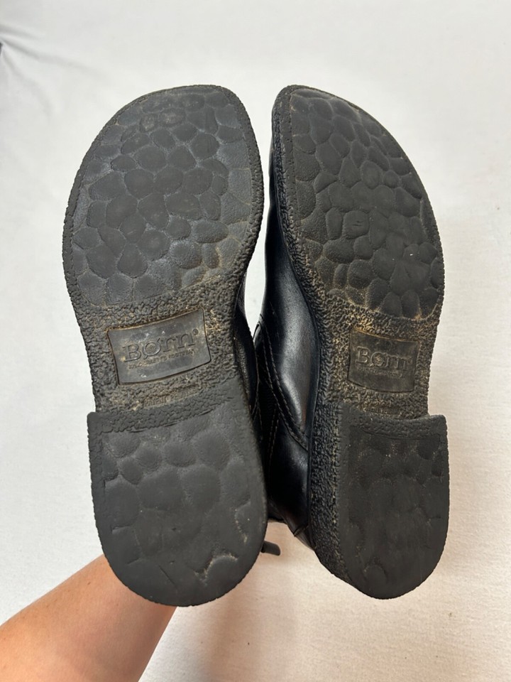Men's black Leather BORN Chelsea Pull-On Boots Sz 12M | eBay