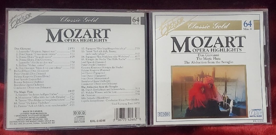 Mozart: Opera Highlights (CD, Excelsior, 1993) | eBay