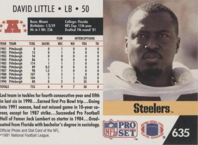 1991 Pro Set David Little #635 for sale | eBay