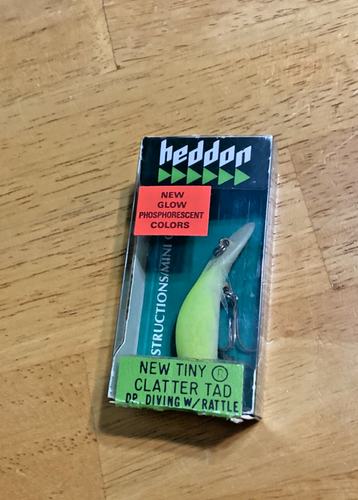 Vintage RARE Heddon Tiny CLATTER TAD~GLO Chartreuse Alewife 991 Series (1977) | eBay