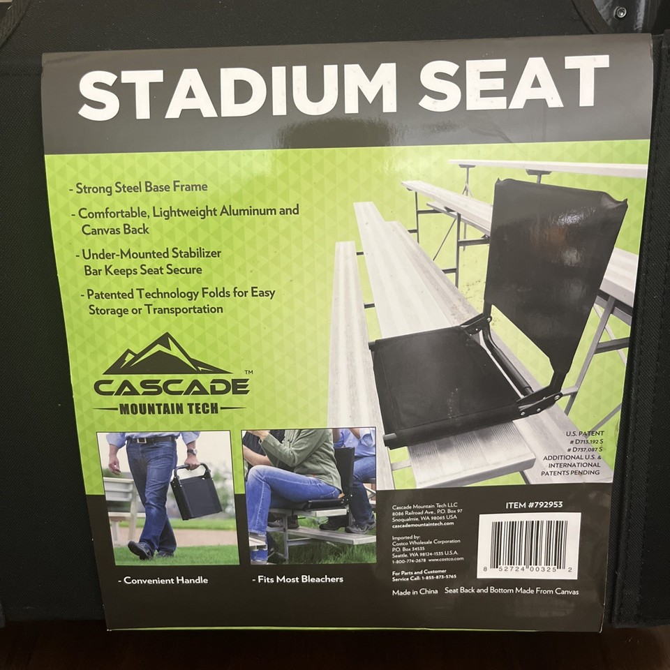 Cascade Mountain Tech Lightweight Stadium Seat for Bleachers w/ Steel ...