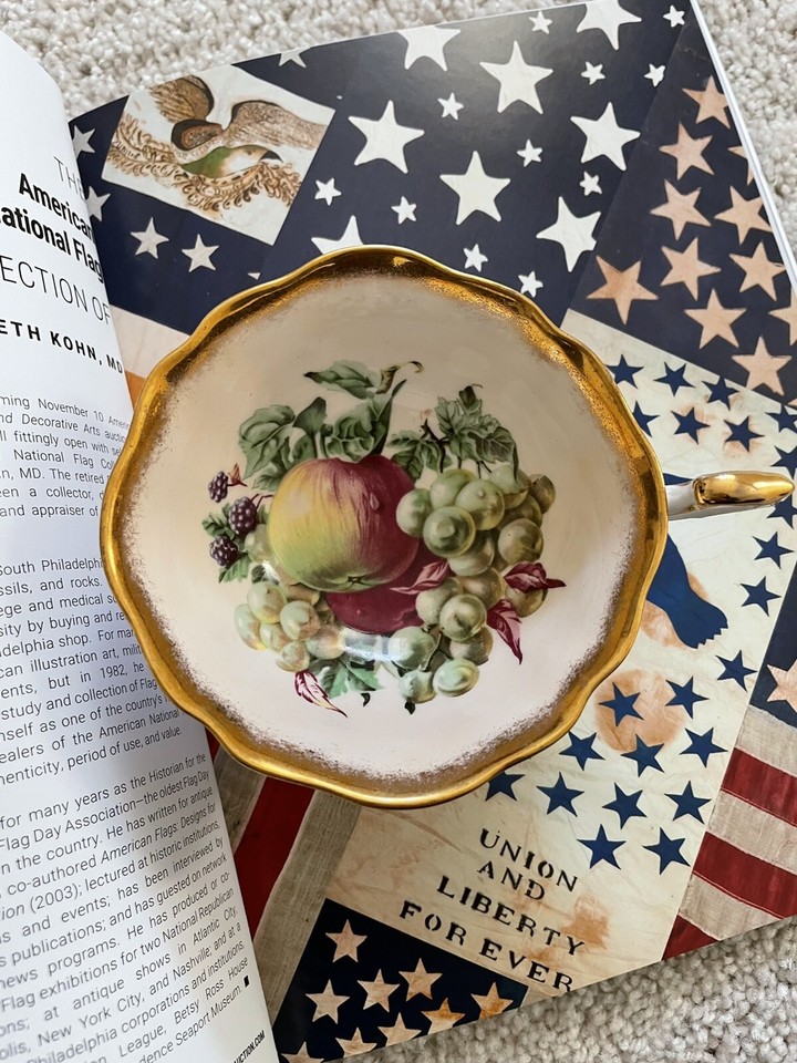 Vintage Paragon Fruit Orchard Tea Cup & Saucer Gold Gilt Apple Grape ...