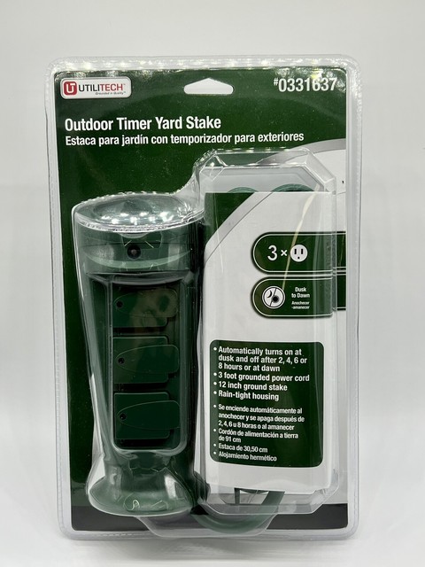 Utilitech Outdoor 3 Outlet Photocell Timer #0331637 for sale online | eBay