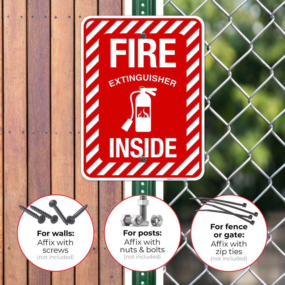 Fire Extinguisher Inside Sign, Fire Safety Sign, | eBay