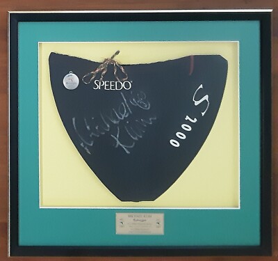 Michael Klim Signed Speedos, In Framed Case Under Glass, Sydney 2000 ...
