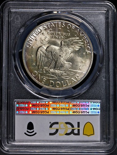 1971-S Eisenhower Ike Silver Dollar Iridescent Toning PCGS MS67 Strong ...