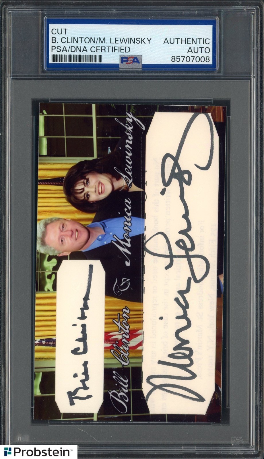 Bill Clinton M. Lewisnsky Dual Signed Cut Autograph 1/1 PSA/DNA ...