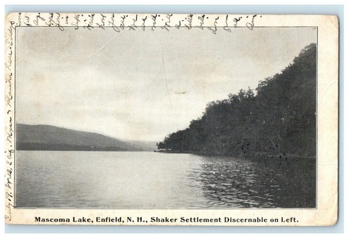 1905 Mascoma Lake Enfield NH, Shaker Settlement Discernable On Left ...