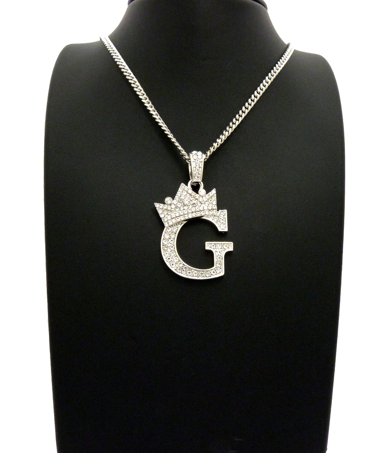 NEW KING 'G' PENDANT & 24" BOX/CUBAN/ROPE/FOX CHAIN HIP HOP NECKLACE ...
