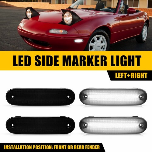 Front Rear LED Side Marker Lights For 1990-2005 Mazda Miata MX-5 White ...