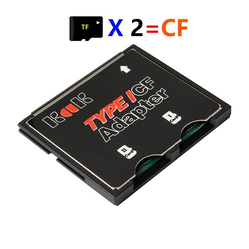 Dual 2 port Micro SD SDHC to Compact Flash CF 1 Type I Card Adapter ...