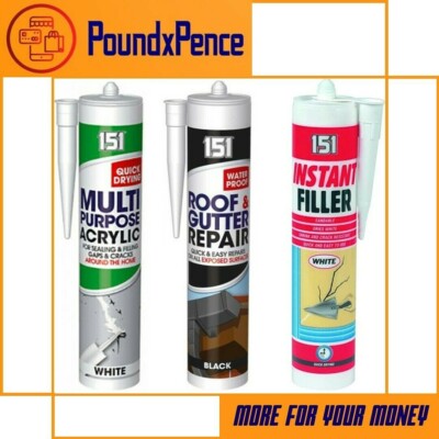 151 SILICONE ALL PURPOSE INSTANT FILLER WHITE ACRYLIC ROOF GUTTER ...