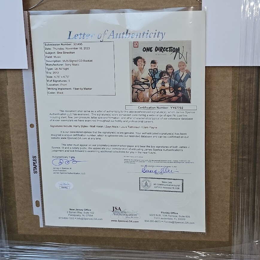 One Direction signed Autographed Up All Night CD Harry Styles Zane ...