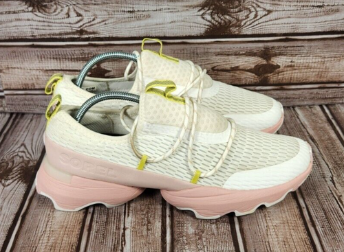 SOREL Women's 8.5 Kinetic Impact Lace Sneakers Shoe White/Eraser Pink ...